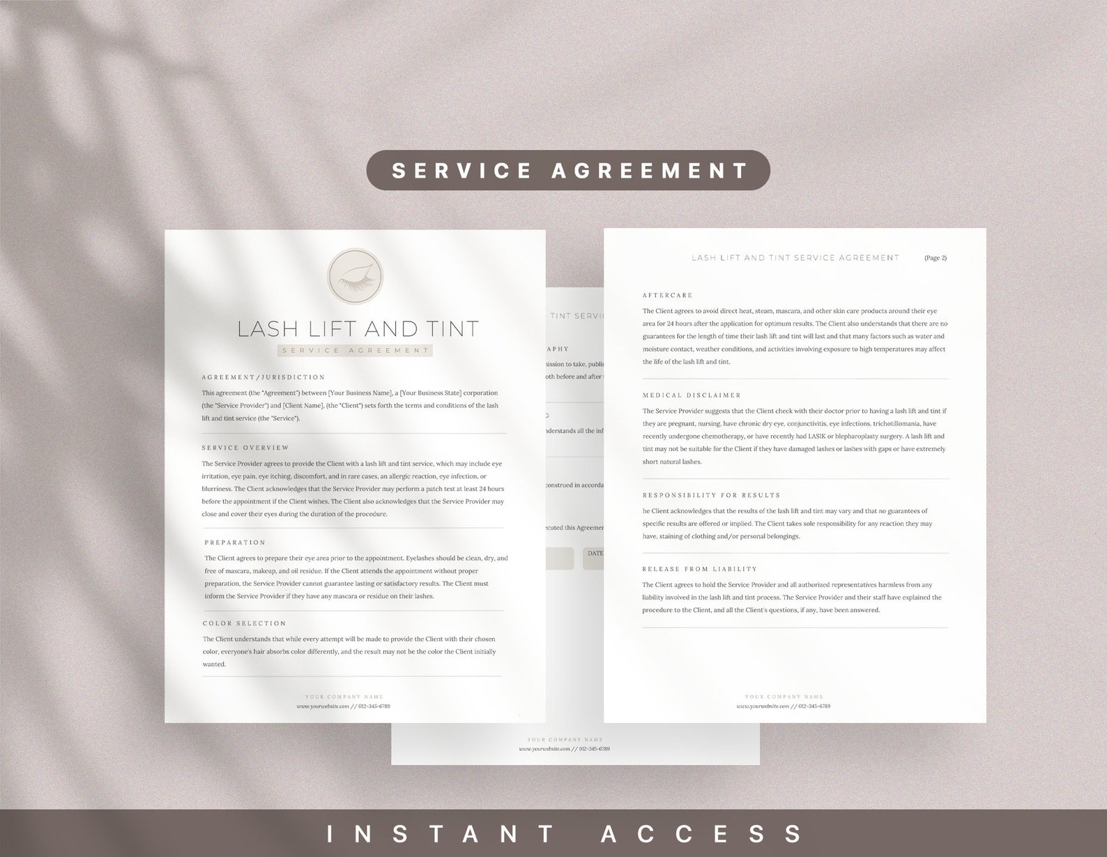 Lash Lift Consent, Canva Template, Lash Lift and Tint Aftercare, Lash ...