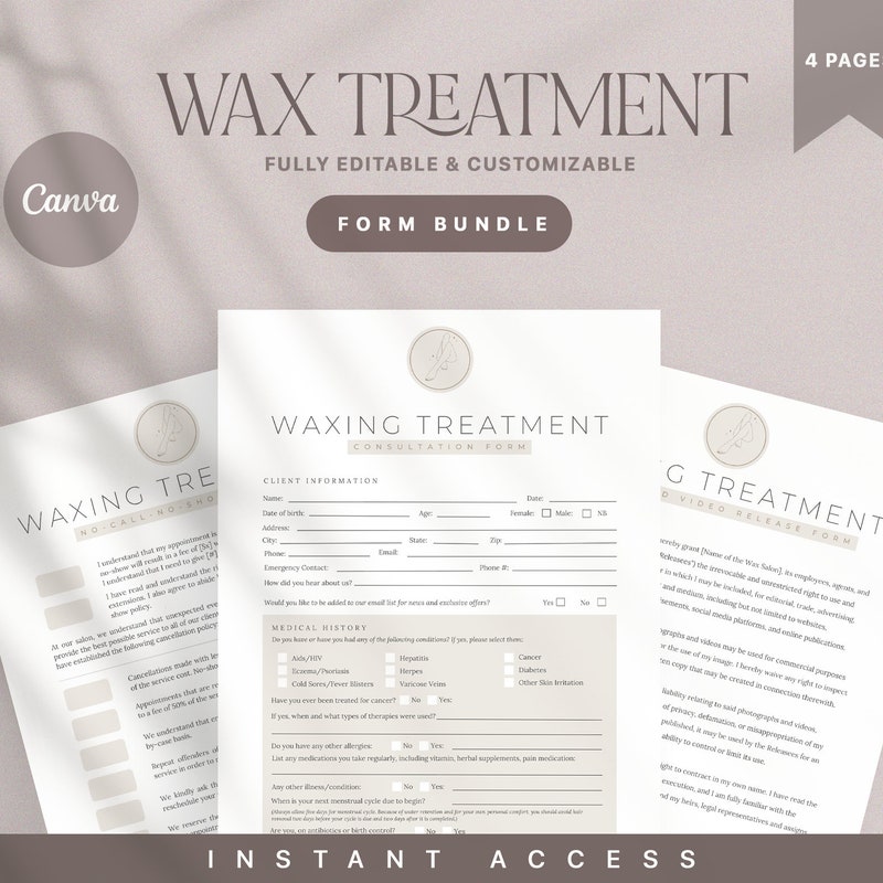 Waxing Consent Forms - Etsy