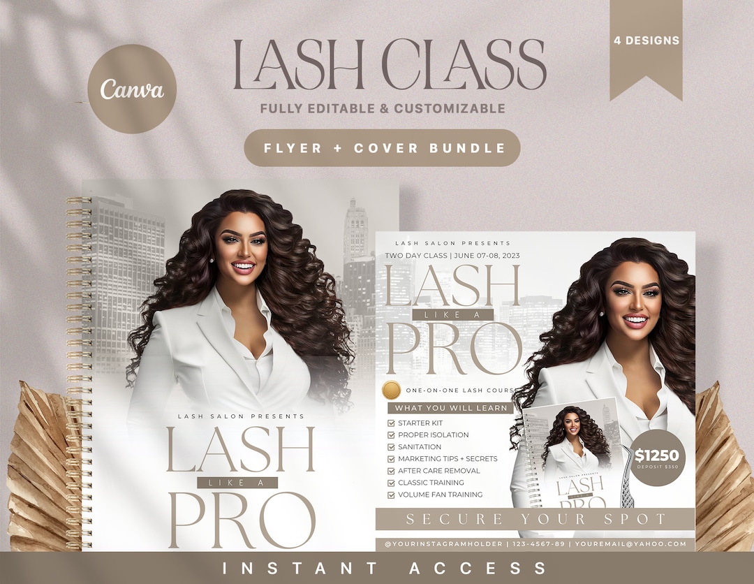 Lash Class Flyer and Manual Cover | Course Flyer | Lash Training Course ...