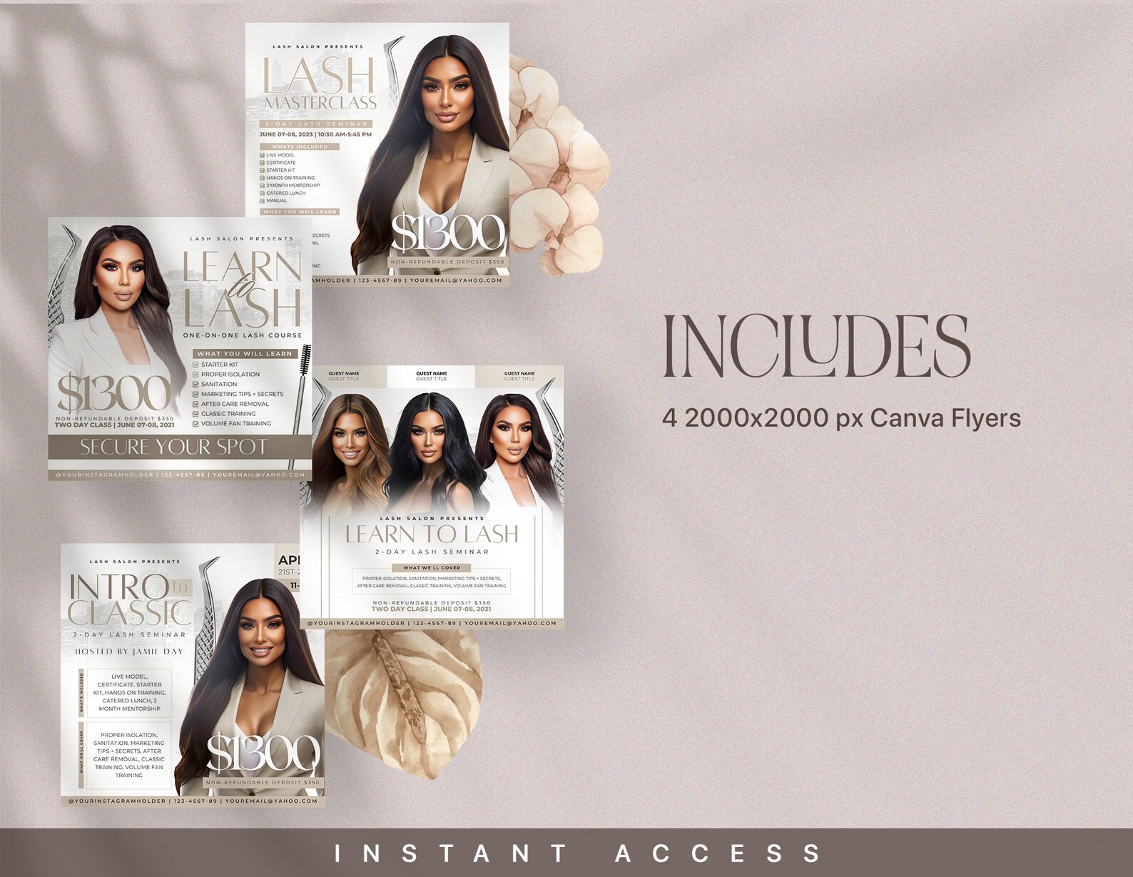 Lash Class Flyer Set, Course Flyer, Lash Training Course, Book Now ...