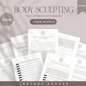 Body Sculpting Forms | Edit in Canva | Esthetician Business Forms ...