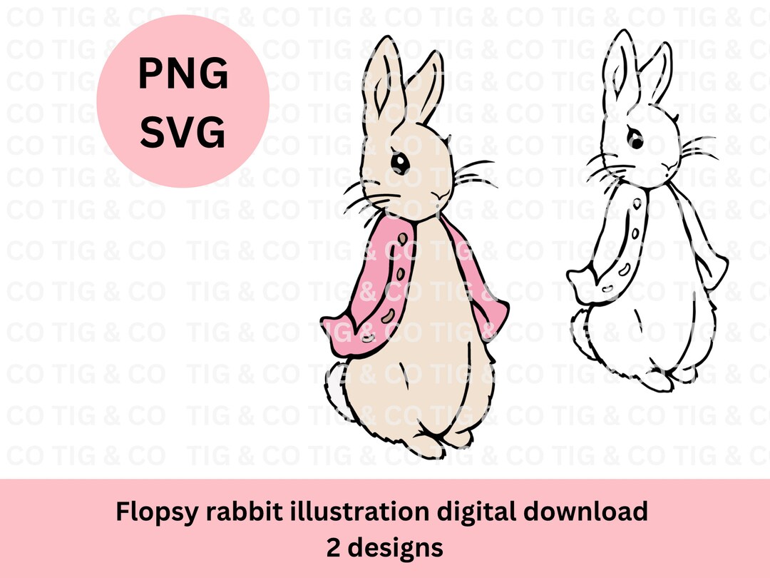 Classic Flopsy Rabbit Svg Easter Peter Rabbit Baby Shower - Etsy