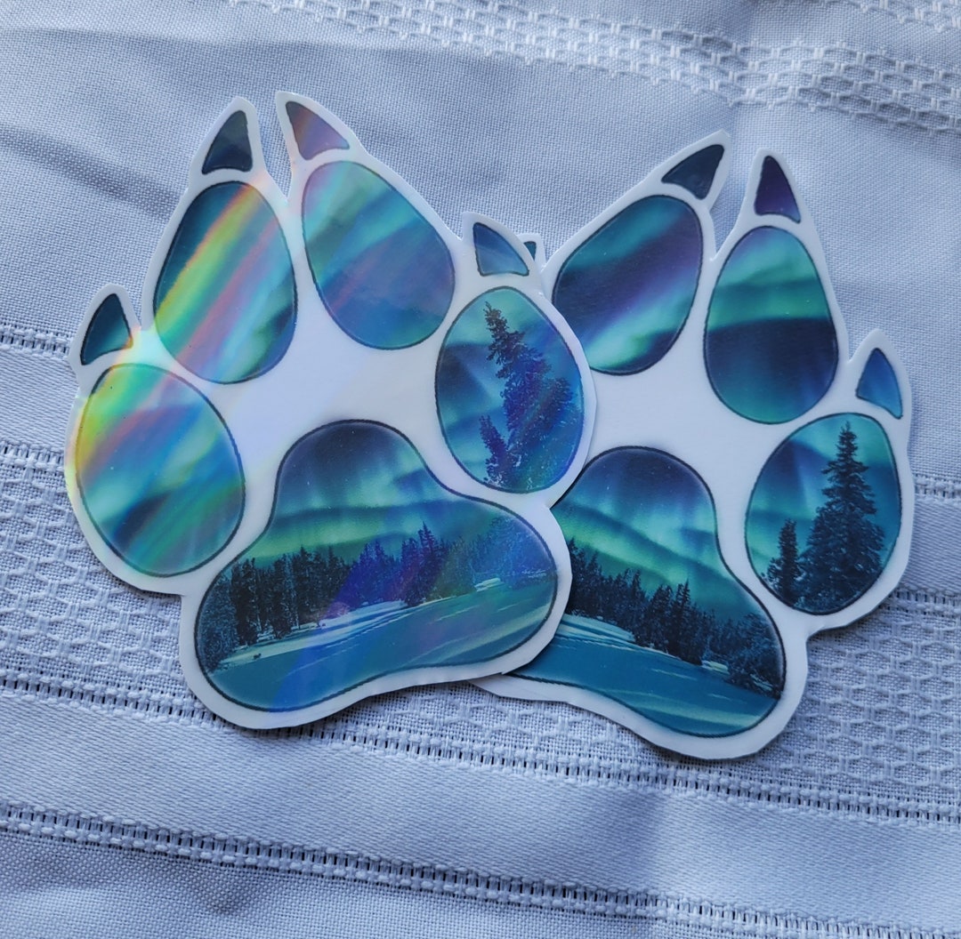 Northern Lights Wolf Paw Weatherproof, Waterproof Decals, Car Decals ...