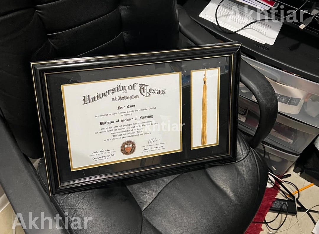 Wooden Diploma Frame With Tassel and Photo | Real Tempered Glass ...