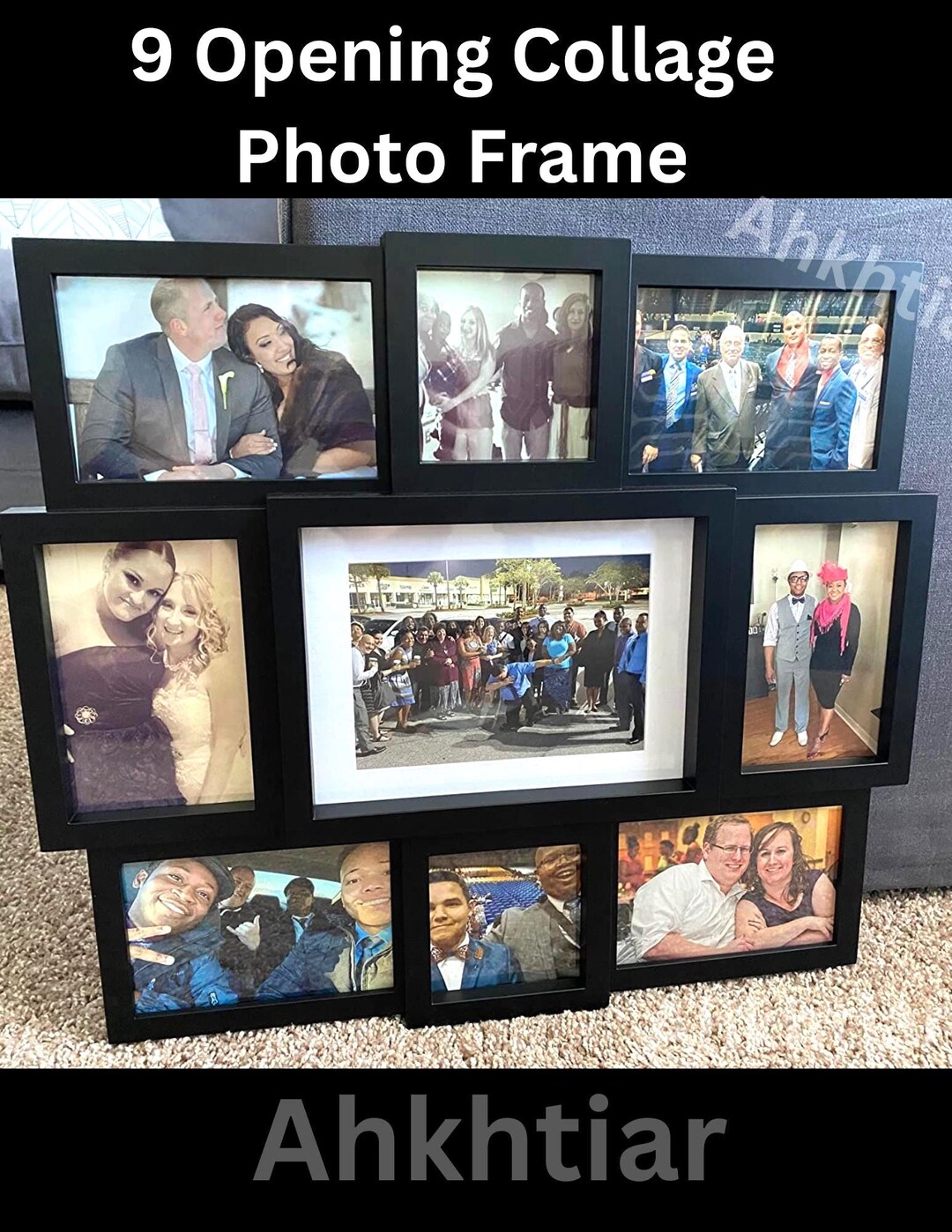 9-opening Collage Photo Frame: Modern Gallery Wall Display - Etsy