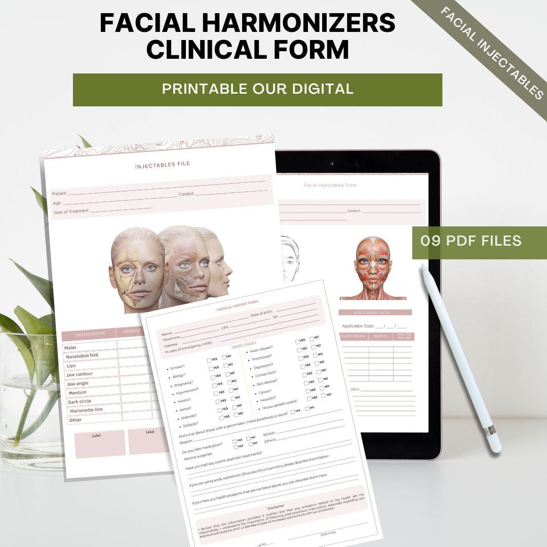 Digital Aesthetic Injectable Forms. 9 Editable Pdfs for Facial ...