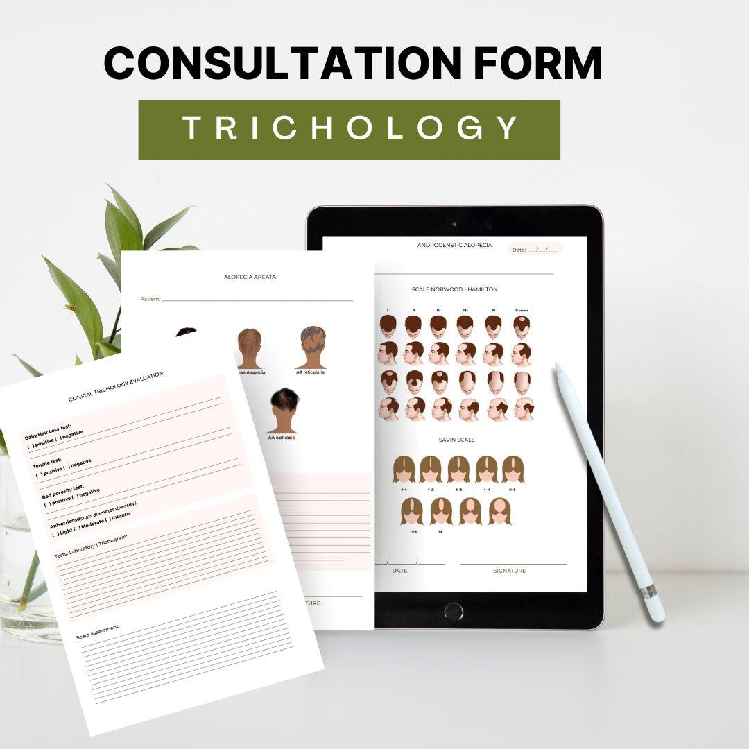 Trichology Consultation Forms. 7 PDF Sheets, Hair and Scalp Health ...
