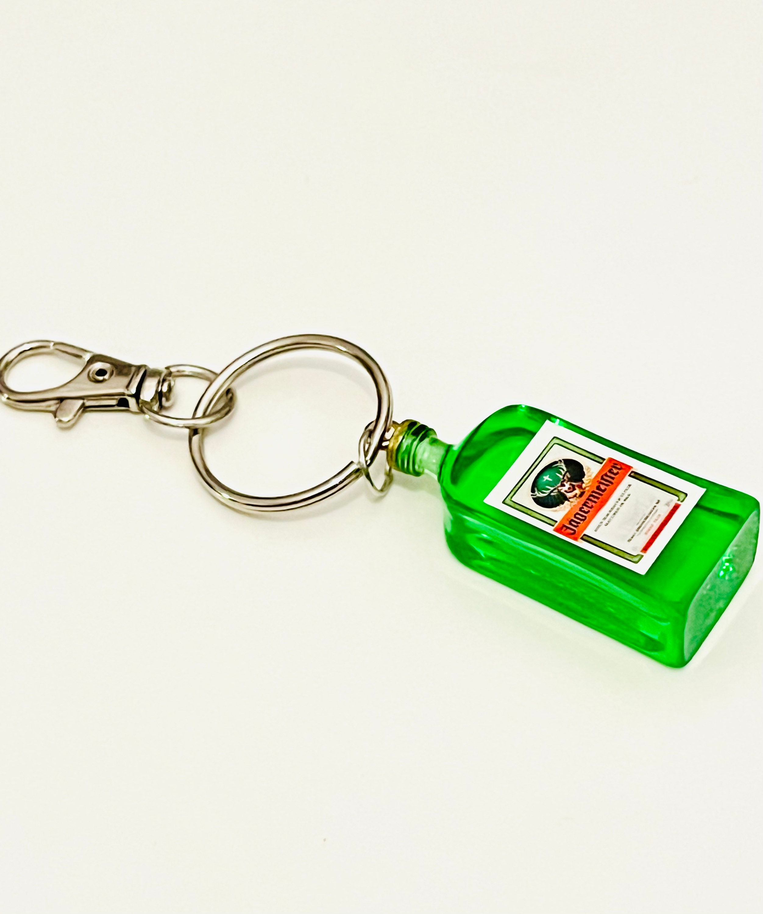 Bright Green Resin Jagermeister Liquor Bottle Novelty Keychain/ Key ...