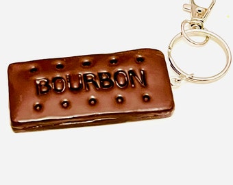 Realistic Chocolate Bourbon Biscuit Polymer Clay Keyring / Keychain - Etsy