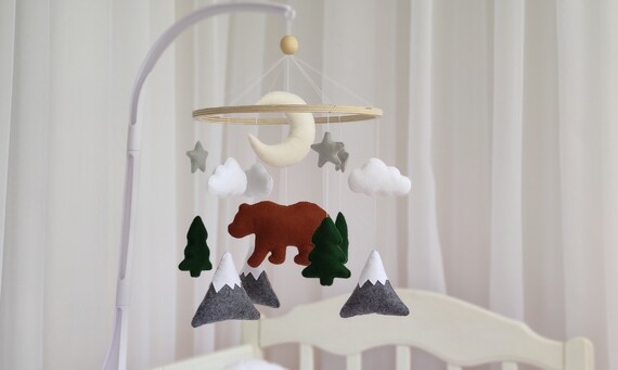Baby mobile Woodland baby mobile Nursery mobile Bear Mountain | Etsy