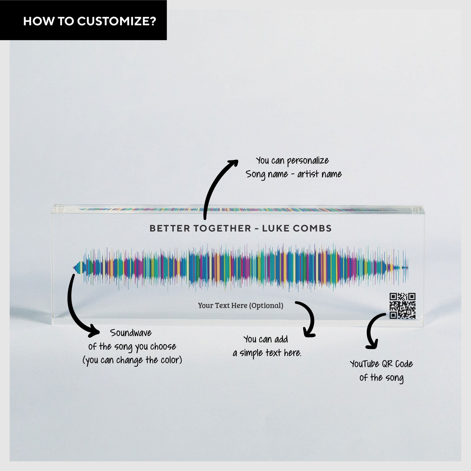 Custom Sound Wave, QR Code, Personalized Sound Wave Art, Gift for Him ...