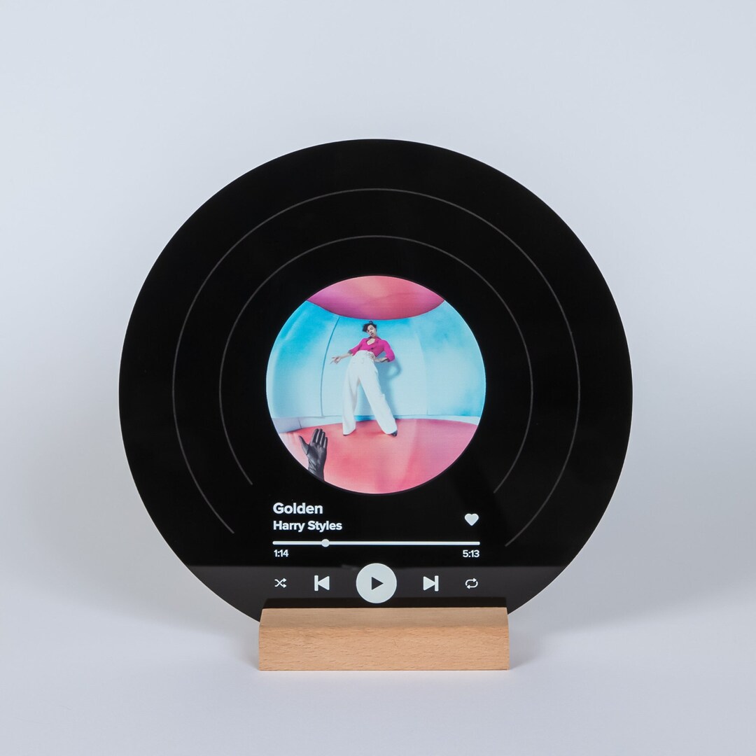 Custom Acrylic Music Plaque, Personalized Song Album Cover Glass Plaque ...