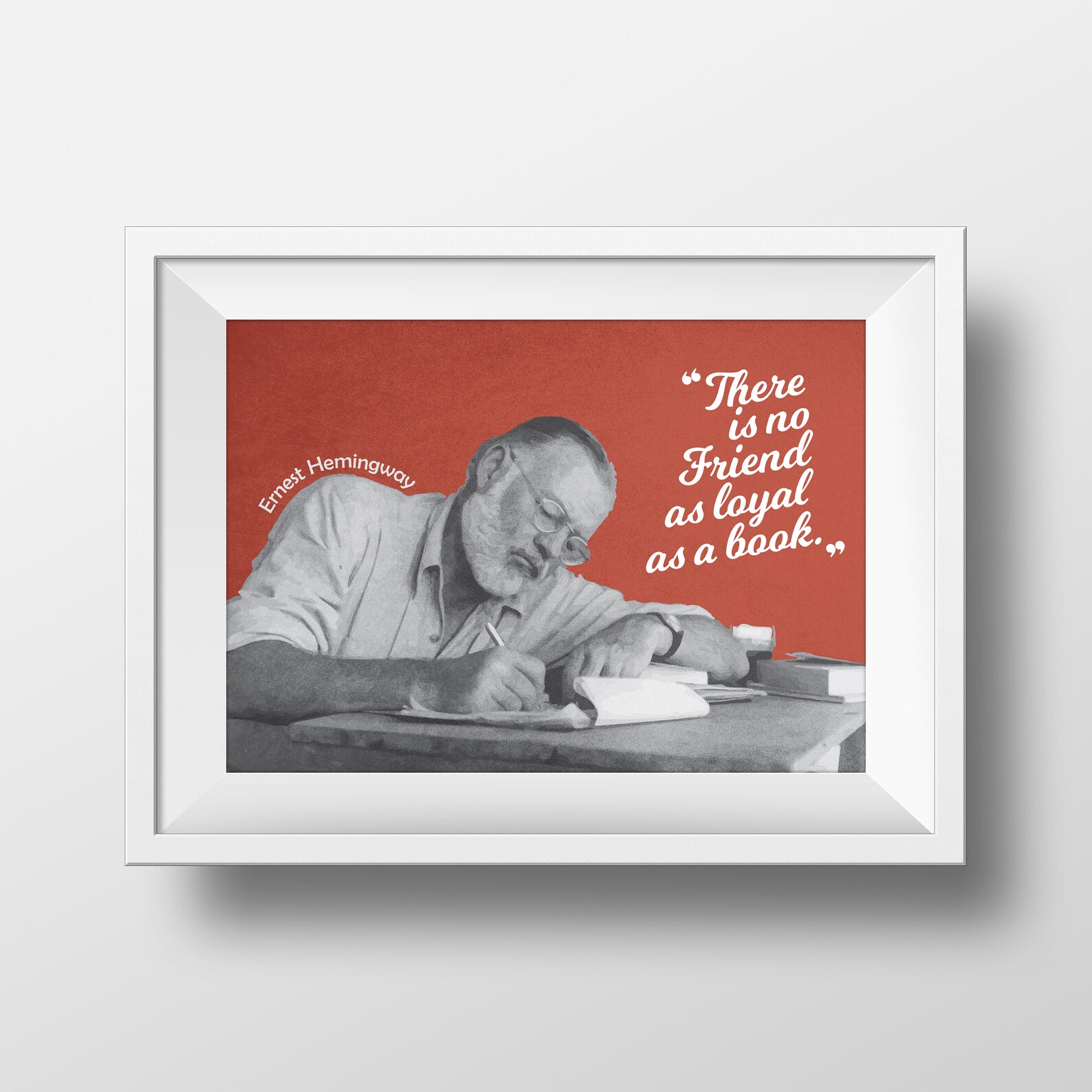 Poster Design Ernest Hemingway Digital Art Printable - Etsy
