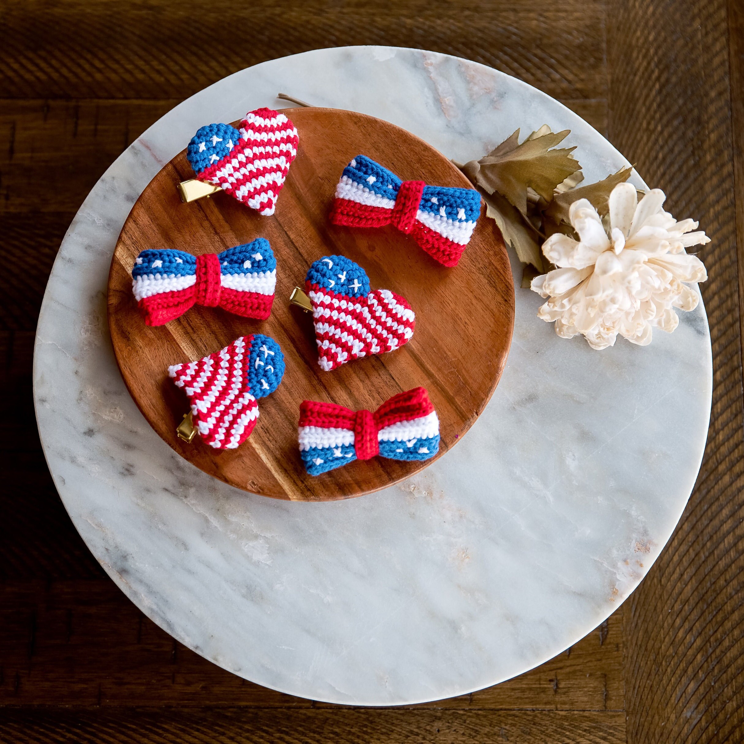 American Flag Hair Clip USA Flag Hair Snap Heart Hair Barrettes July ...