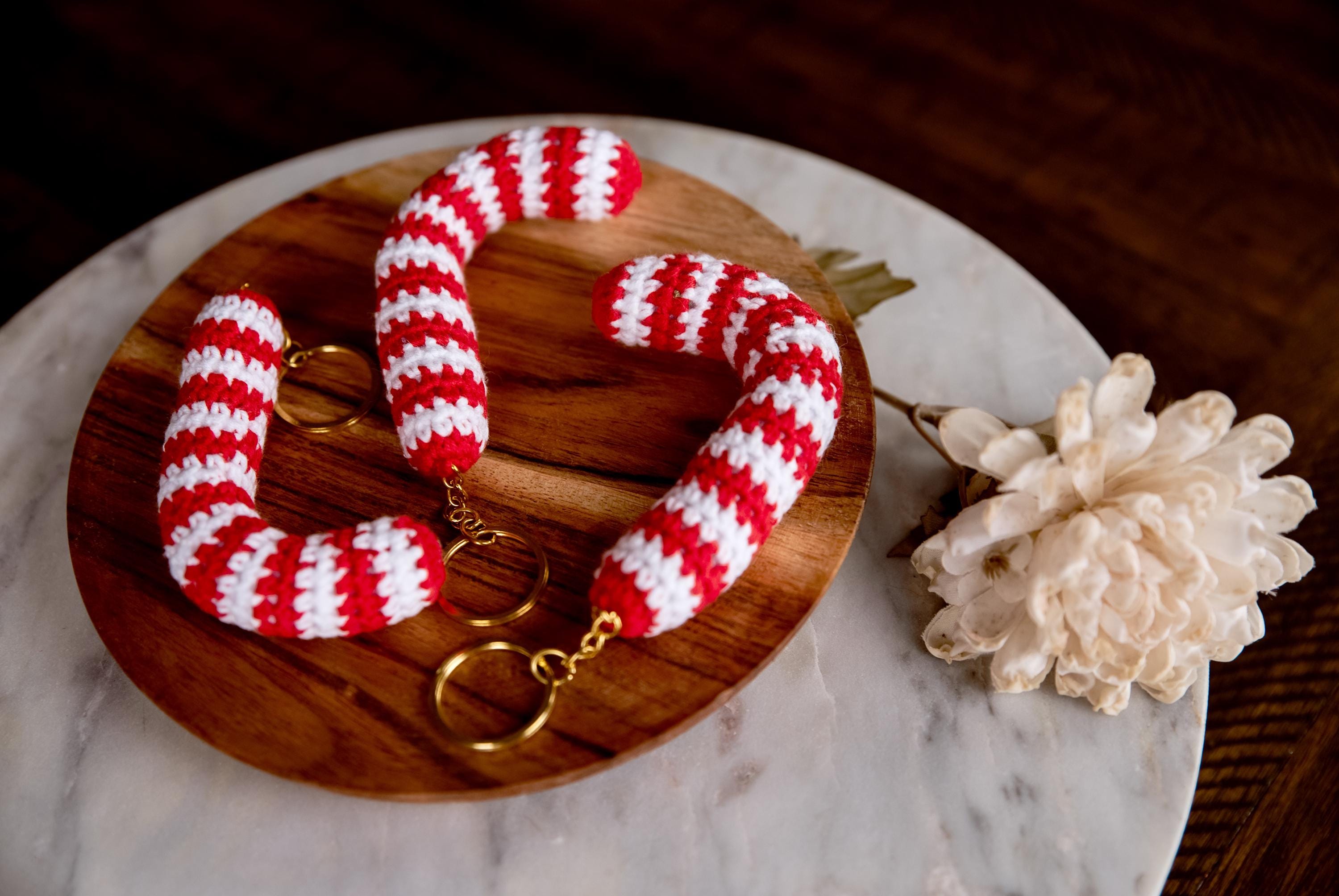 Christmas Keychain Candy Cane Keychain Kawai Candy Cane Zipper Pull ...