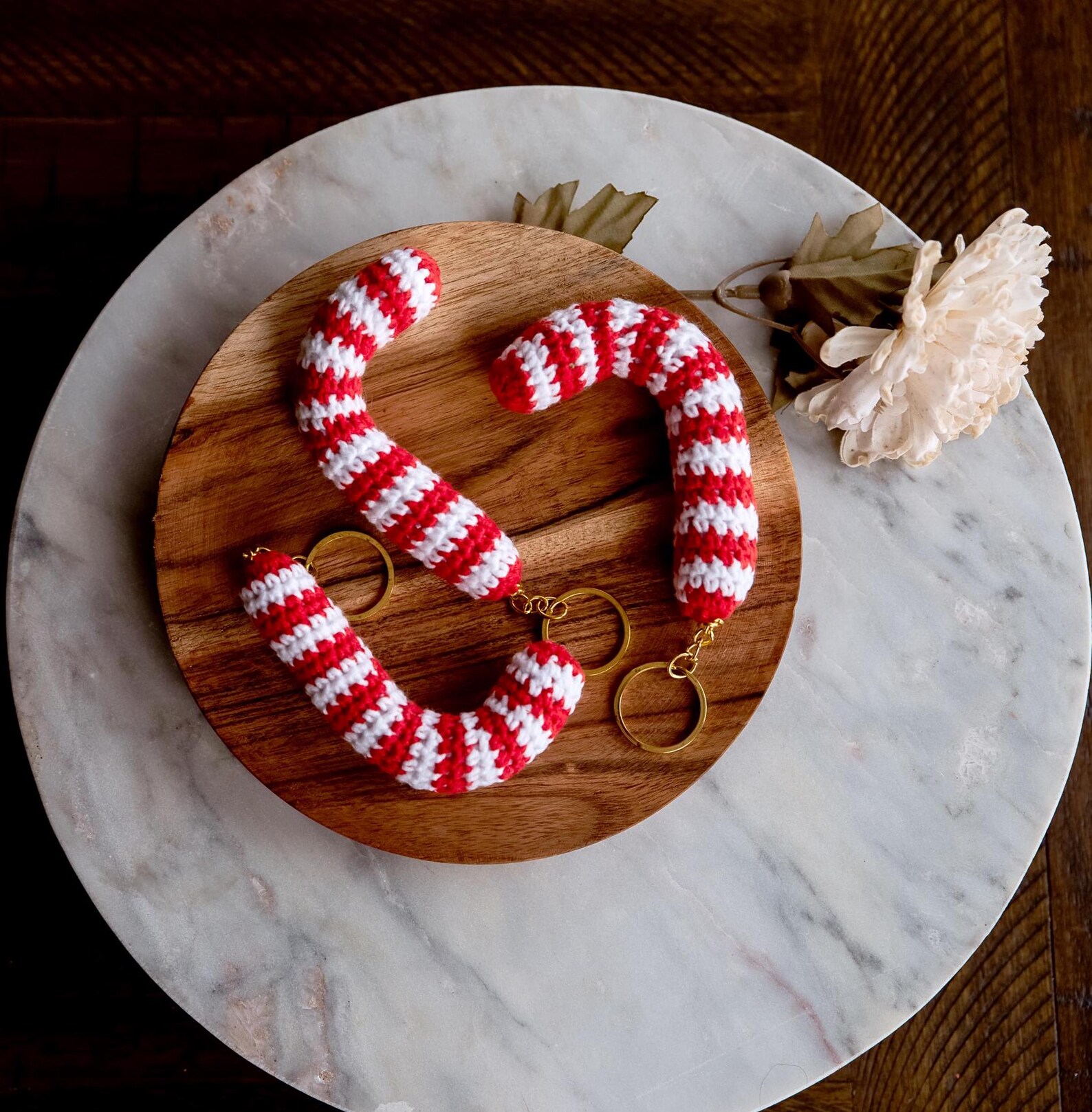 Christmas Keychain Candy Cane Keychain Kawai Candy Cane Zipper Pull ...