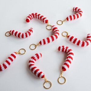 Christmas Keychain Candy Cane Keychain Kawai Candy Cane Zipper Pull ...