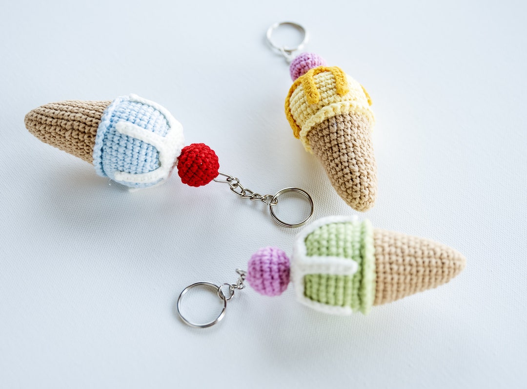Ice Cream Keychain Kawai Ice Cream Zipper Pull Food Keychain Ice Cream ...