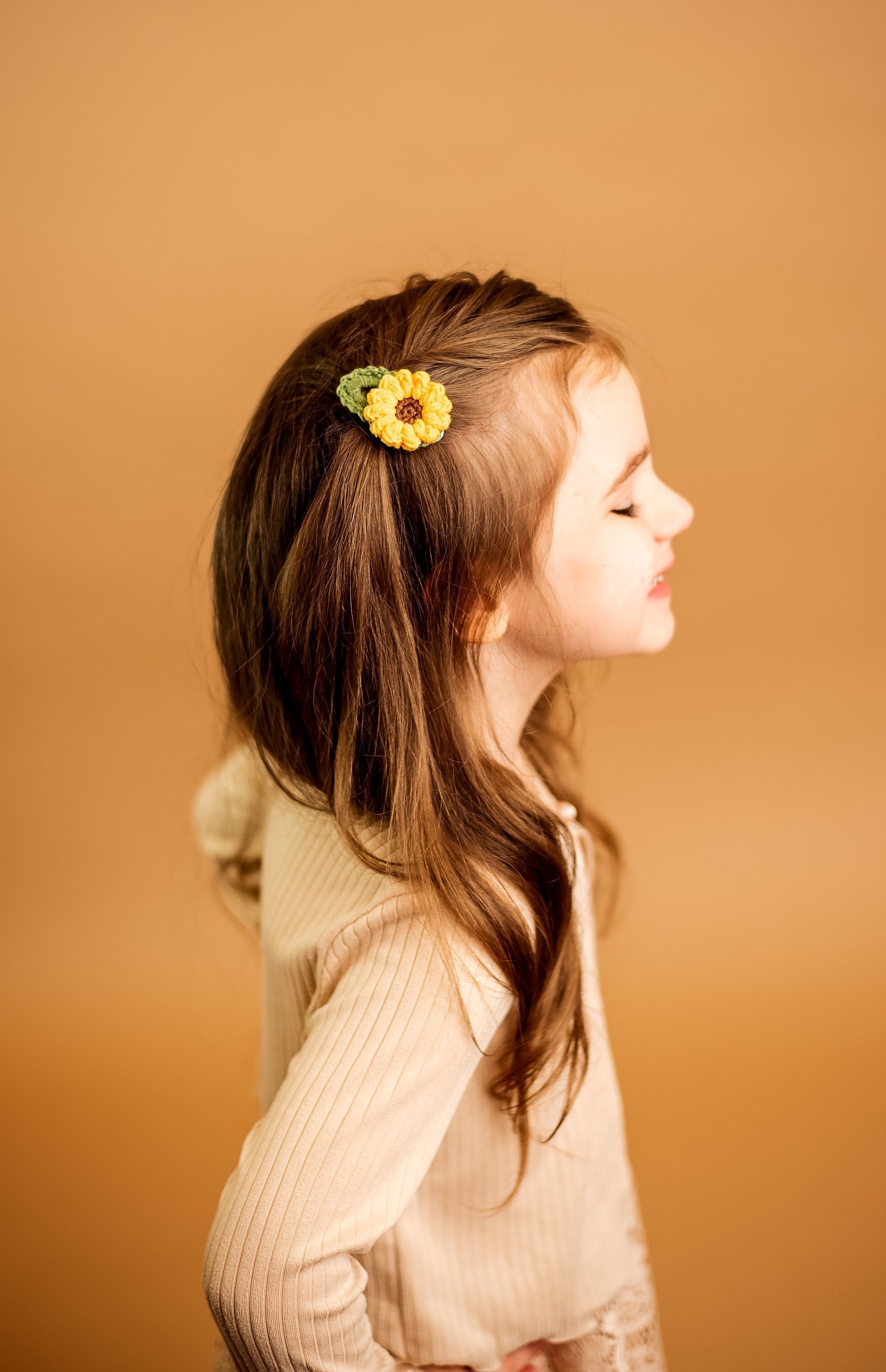 Sunflower Hair Clip Floral Hair Clip Flower Hair Snap Kids Sunflower ...