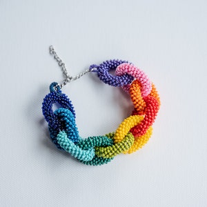 Rainbow Necklace Rainbow Chain Necklace Colorful Necklace Colorful ...