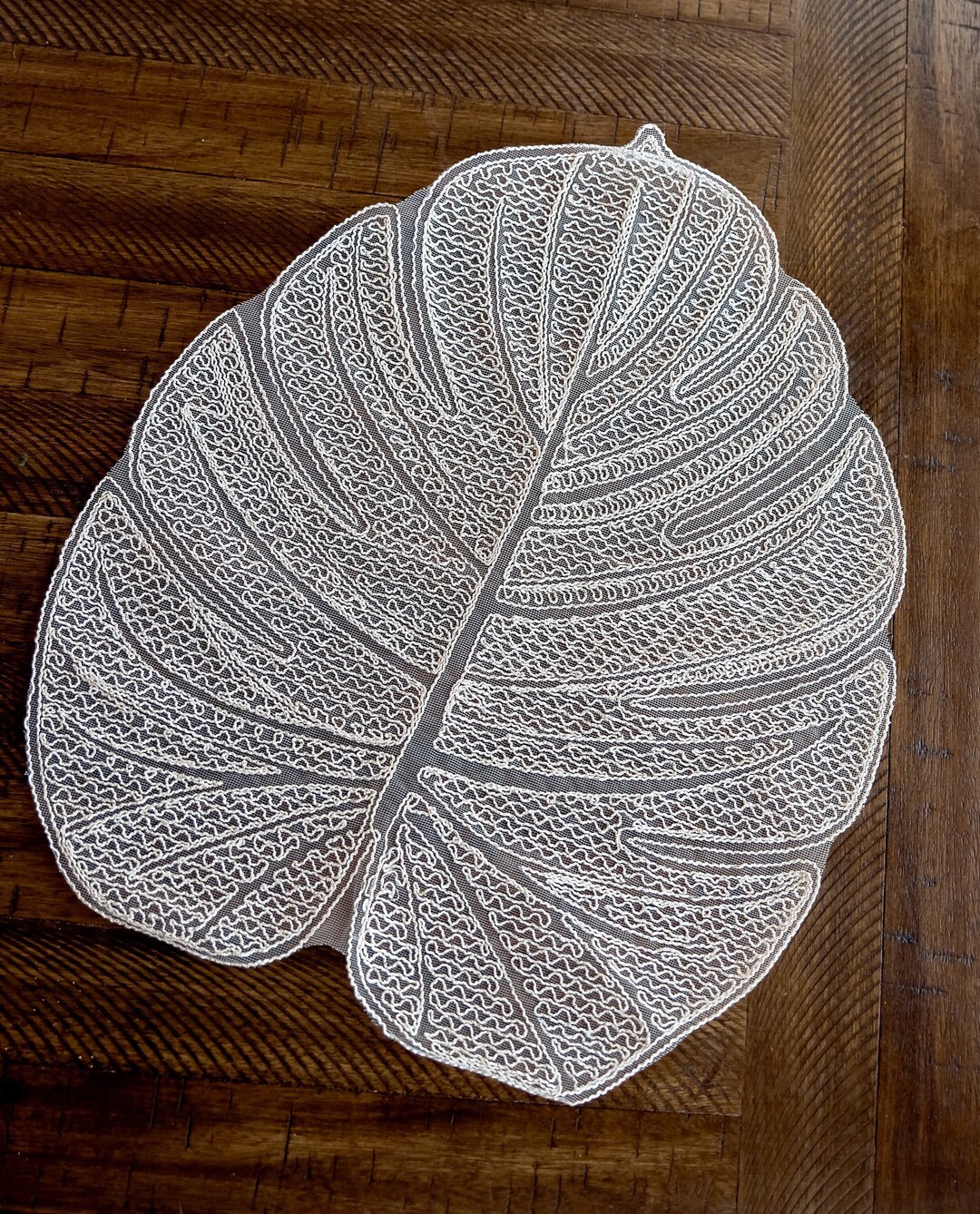 Table Placemat Lace Placemat Leaf Dinner Mat Leaf Coaster Service ...