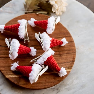 Santa Hat Hair Clip Christmas Hair Clip 3D Santa Claus Hat Hair Clip ...