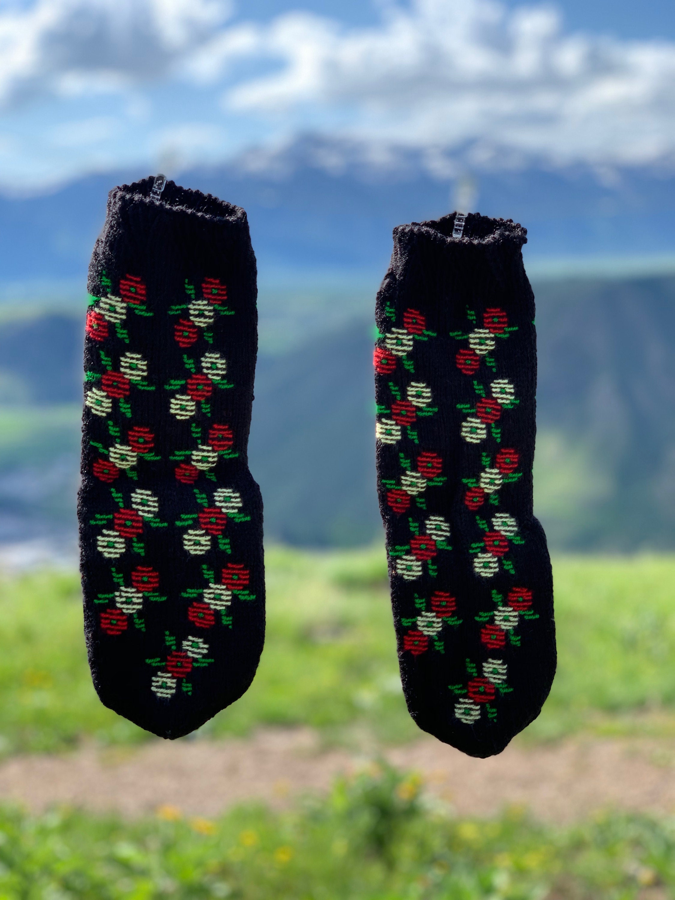 Black Winter Socks - Etsy