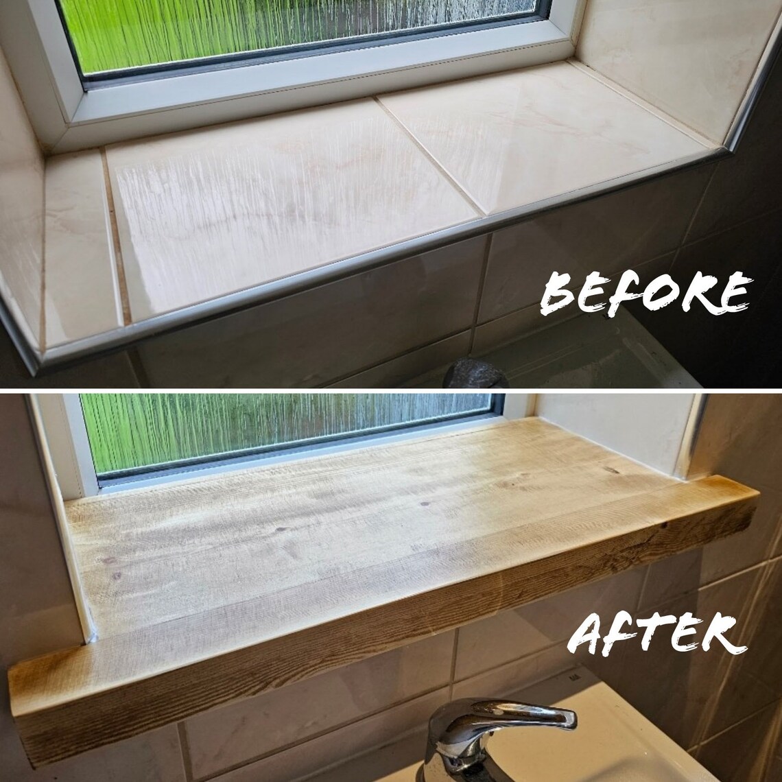 Chunky Rustic Window Sills, With Front Notches | Window Ledge Shelf ...
