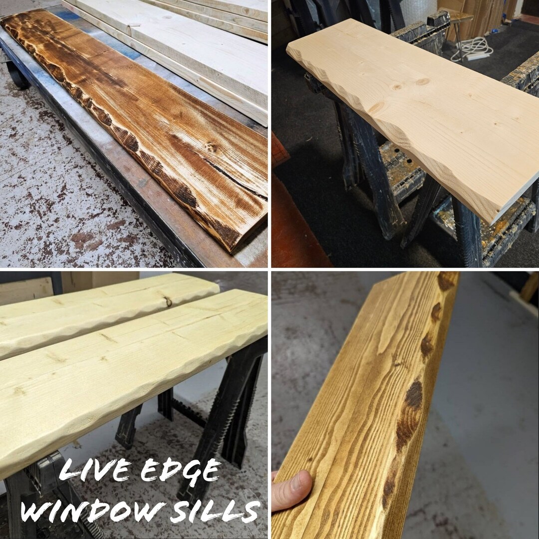 Live Edge Rustic Window Sills | Reclaimed Wood | Window Ledge Shelf ...