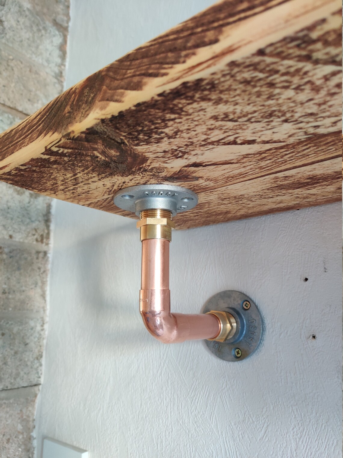 Rustic Shelf & Original Large Copper Pipe Brackets - Etsy