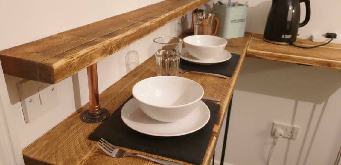 Two-tier Corner Breakfast Bar With Steel Hairpin Legs | Etsy UK