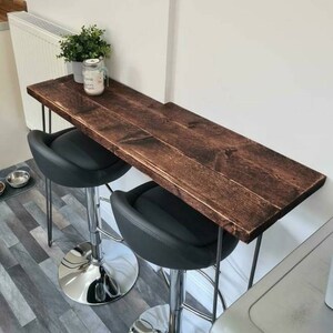 Rustic Breakfast Bar, With Steel Hairpin Legs | Reclaimed Wood ...