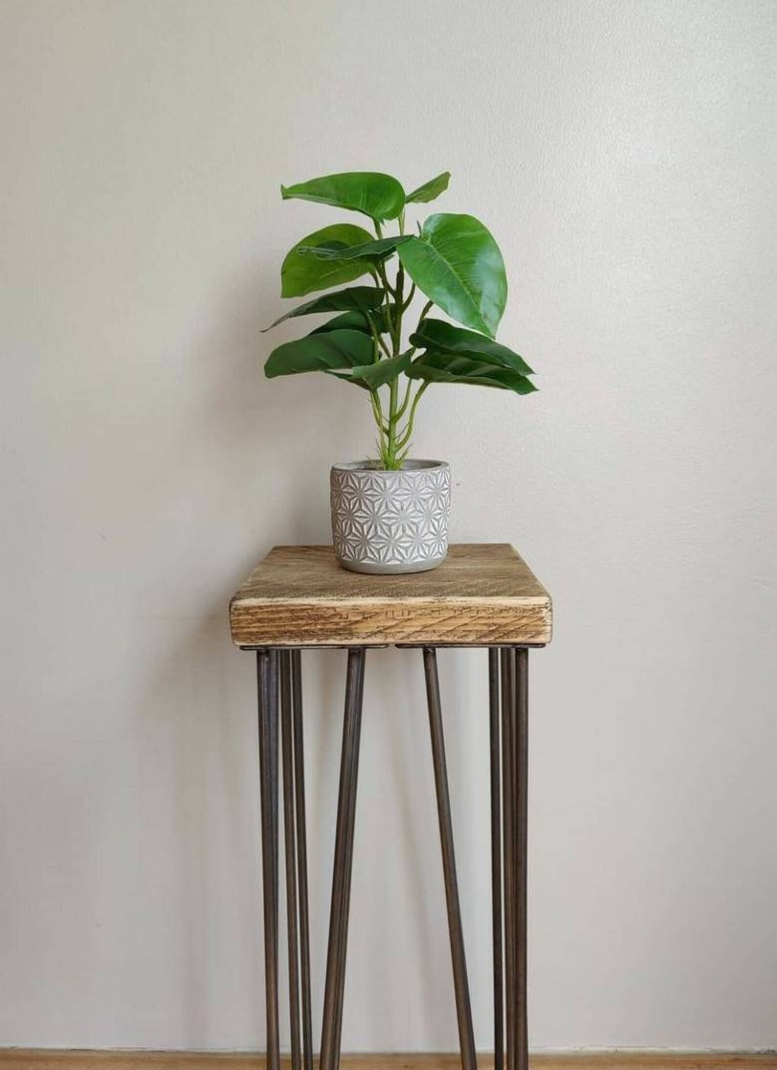 Rustic Plant Stand/ End Tables, With Steel Hairpin Legs - Etsy UK