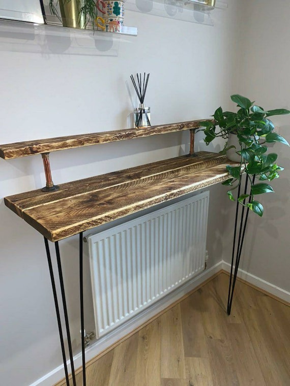 Reclaimed Wood Rustic Two-tier BREAKFAST BAR With Steel - Etsy UK