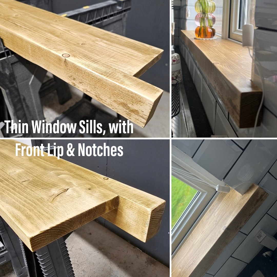 Thin Window Sills, With Front Lip & Corner Notches | Window Ledge Shelf ...