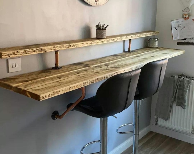 Reclaimed Wood Breakfast Bar Table - Etsy UK