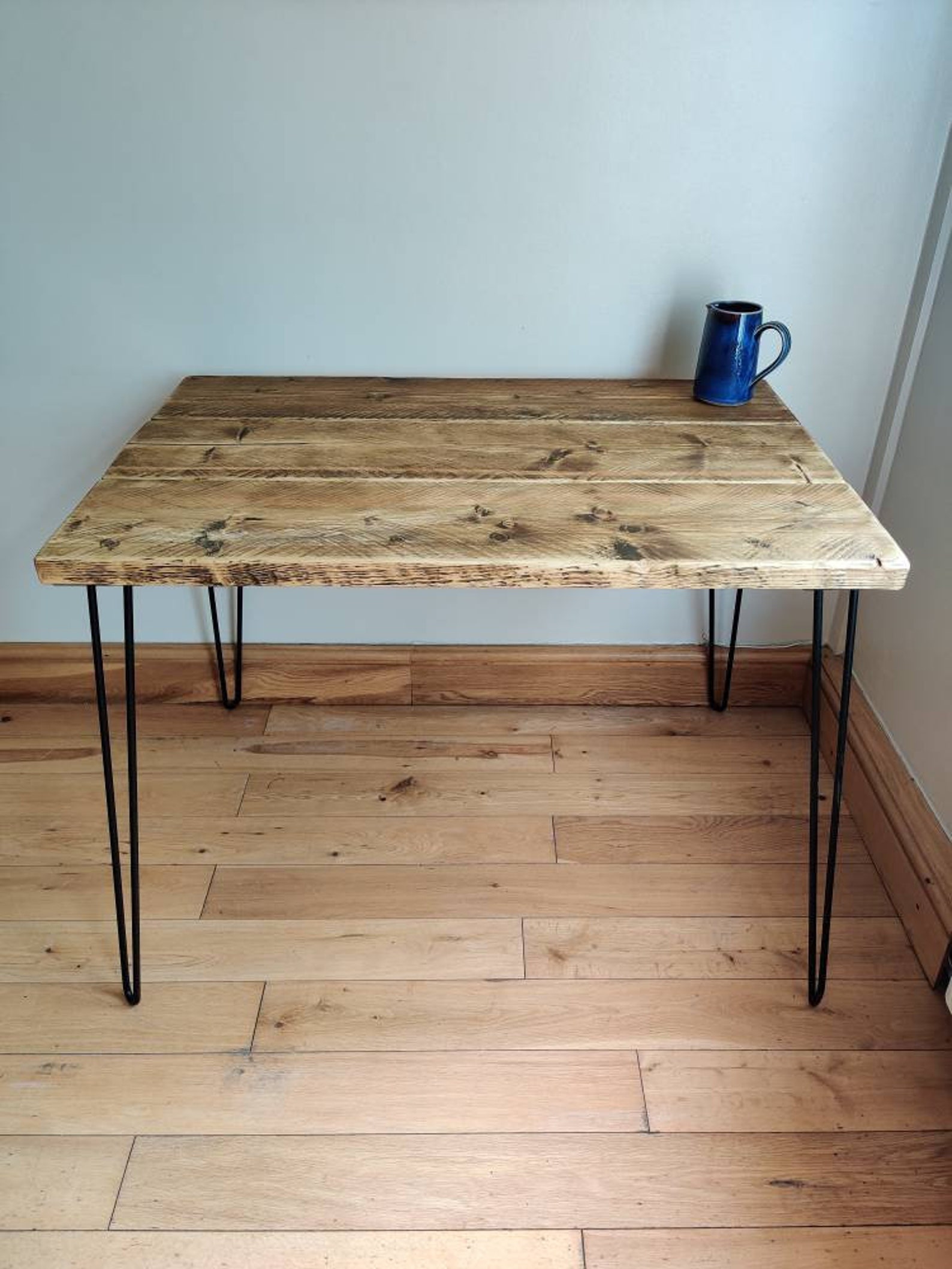 Rustic Dining Table With Steel Hairpin Legs RECLAIMED WOOD - Etsy UK