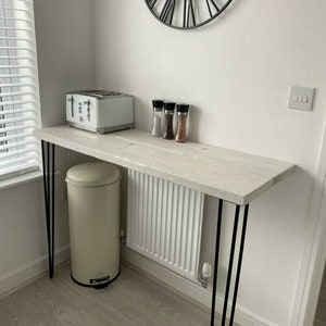 Rustic Breakfast Bar, With Steel Hairpin Legs | Reclaimed Wood ...