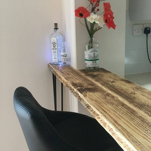Rustic Breakfast Bar, With Steel Hairpin Legs | Reclaimed Wood ...