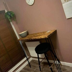 Outdoor Rustic Breakfast Bar, With Steel Hairpin Legs | Reclaimed Wood ...