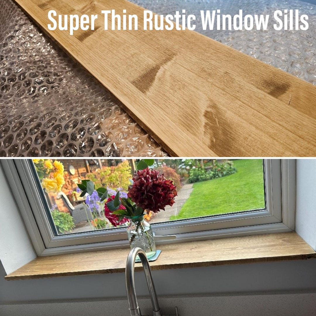 Super Thin Rustic Window Sills | Spruce | Window Ledge Shelf ...