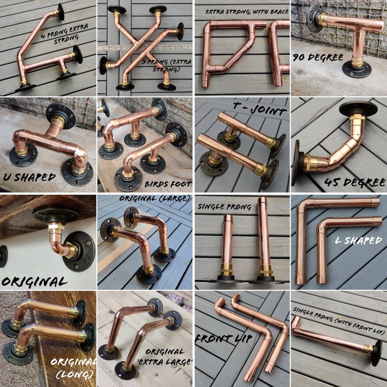 Industrial Designed 'T Joint' Chrome & Copper Pipe - Etsy