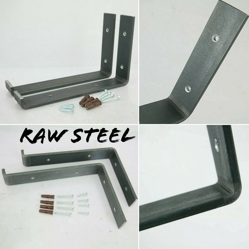 Rustic Console Table Supported by Raw Steel Brackets | Etsy UK