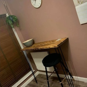 Rustic Breakfast Bar, With Steel Hairpin Legs | Reclaimed Wood ...