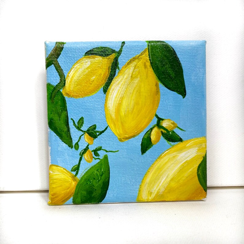 Lemon Acrylic Painting on Canvas - Etsy UK