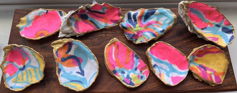 Lilly Pulitzer Inspired Oyster Shells Trinket Holder FREE SHIPPING - Etsy