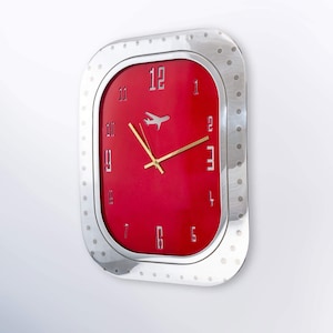 Airplane Art Boeing 747 Window Clock - Red - Etsy