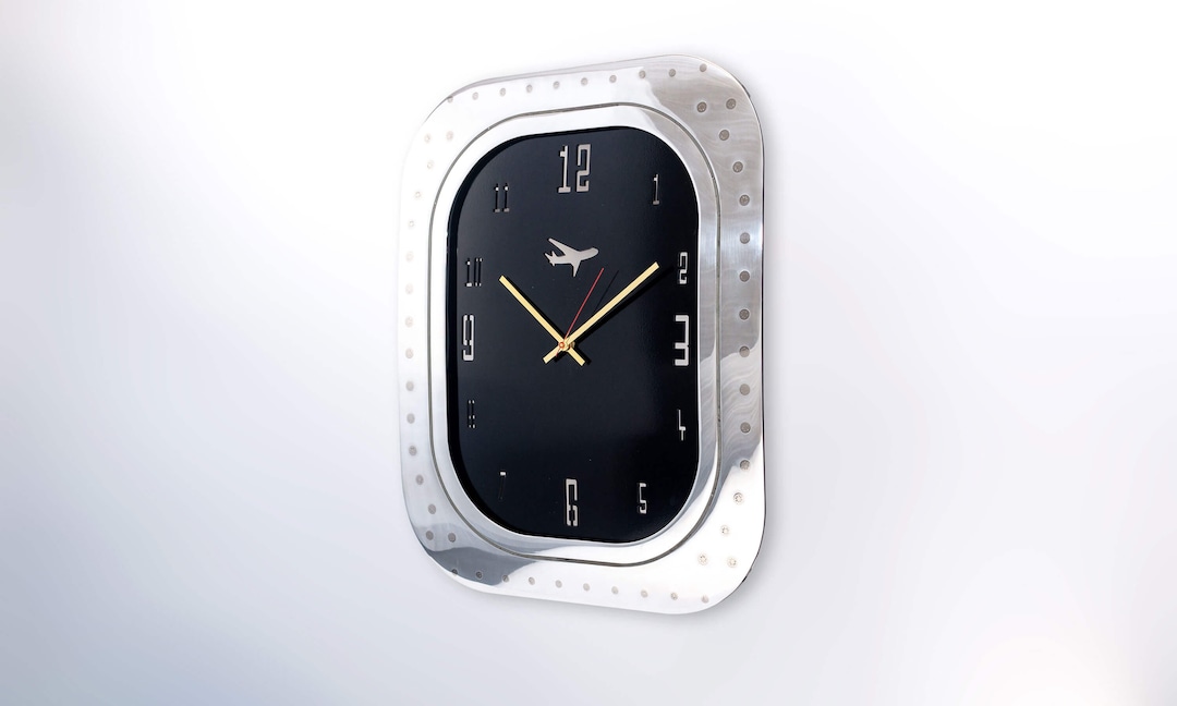 Airplane Art Boeing 747 Window Clock - Black - Etsy
