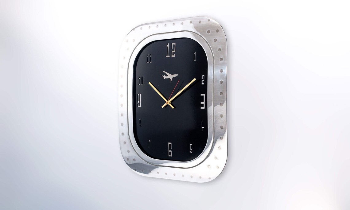Airplane Art Boeing 747 Window Clock - Black - Etsy