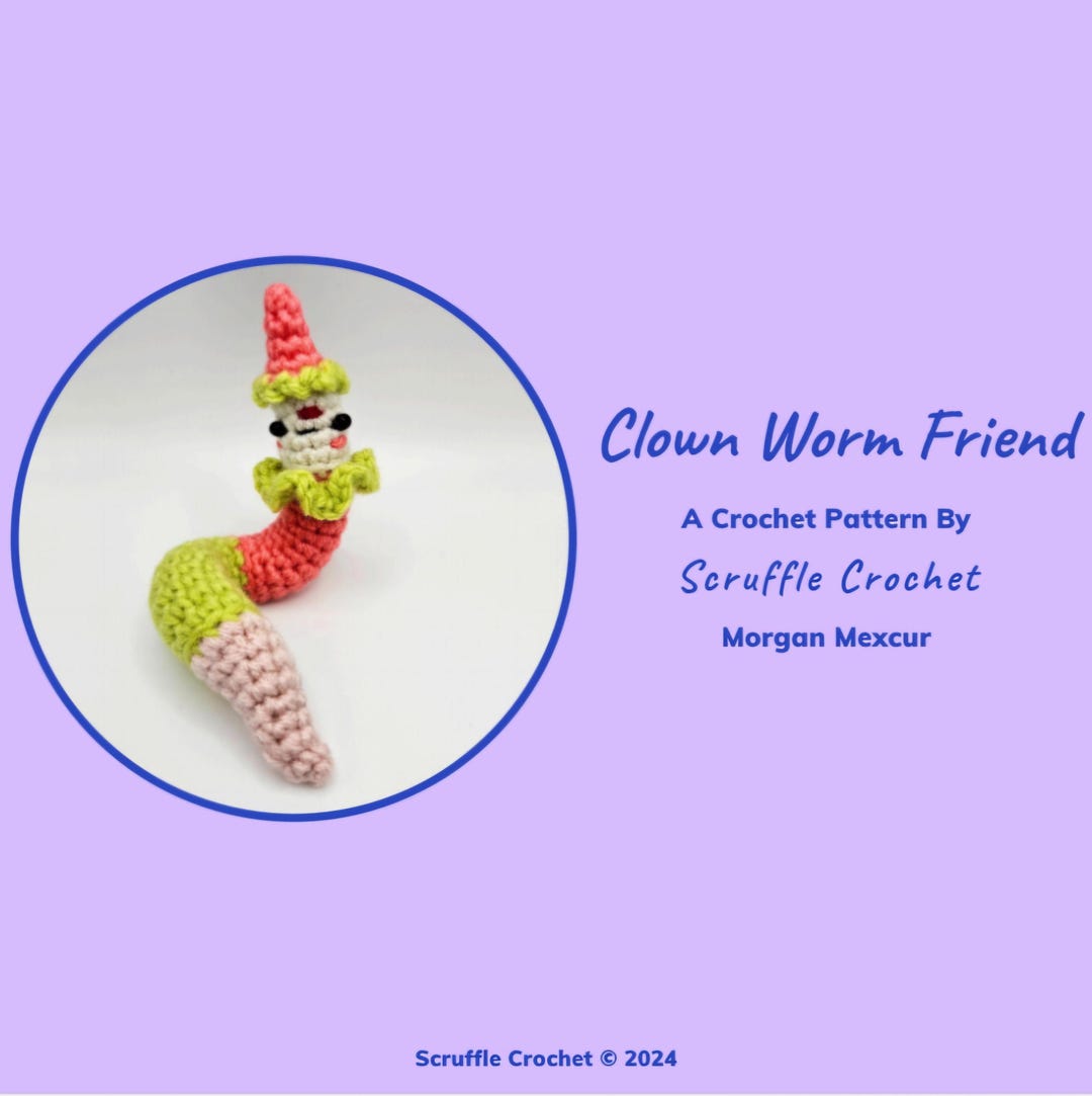 DIGITAL PDF Clown Worm Friend Crochet Pattern - Etsy